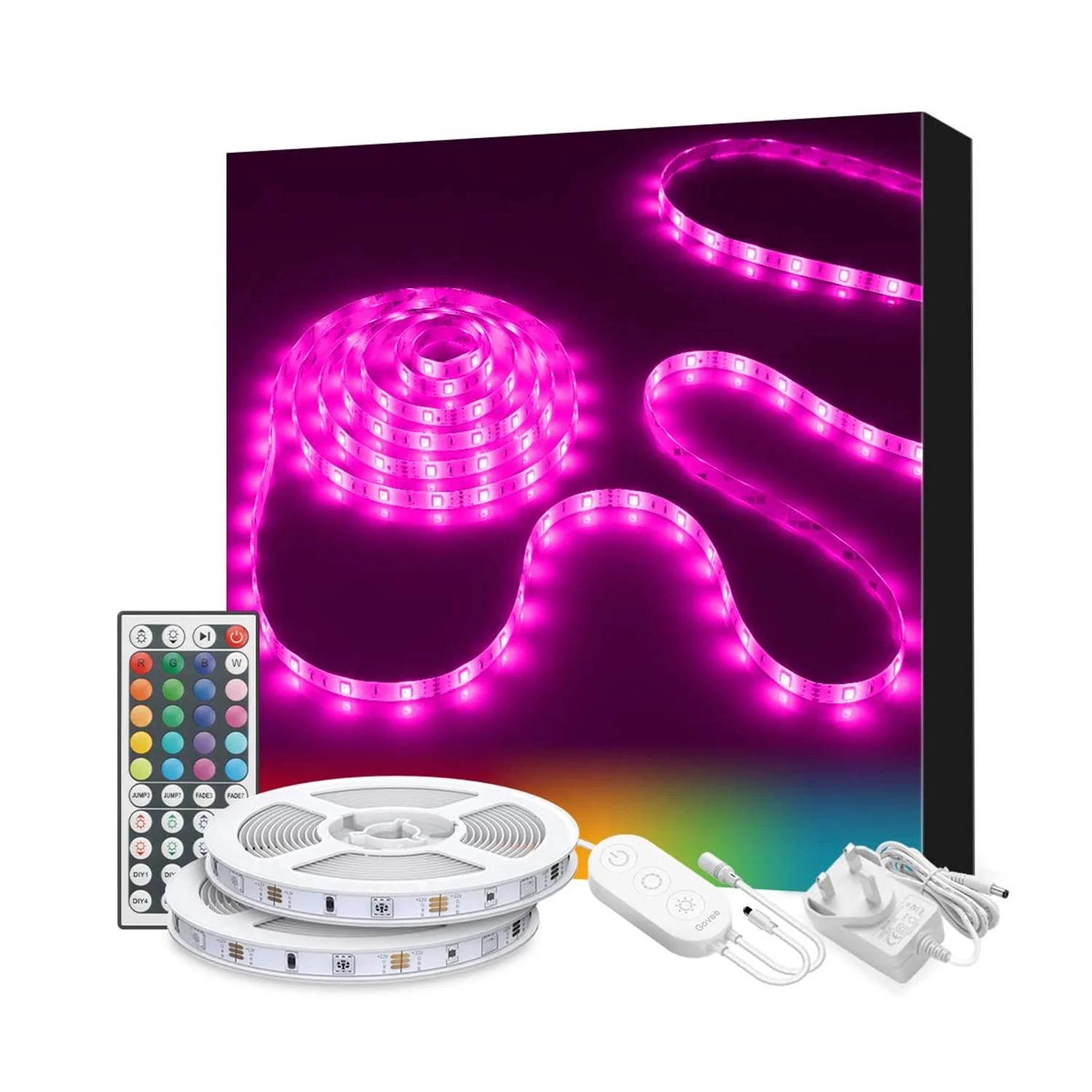 Govee RGB LED Strip Lights with Remote Control (2*16.4ft) H6189 | LamaN ...