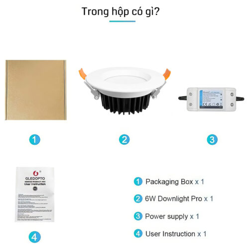 Đèn LED chiếu sáng âm trần Downlight GLEDOPTO ZigBee 3.0 9W | LamaN ...
